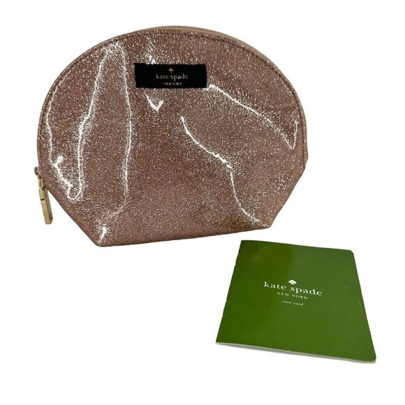 kate spade | Bags | New Kate Spade Blush Pink Sparkle Makeup Bag Pouch ...